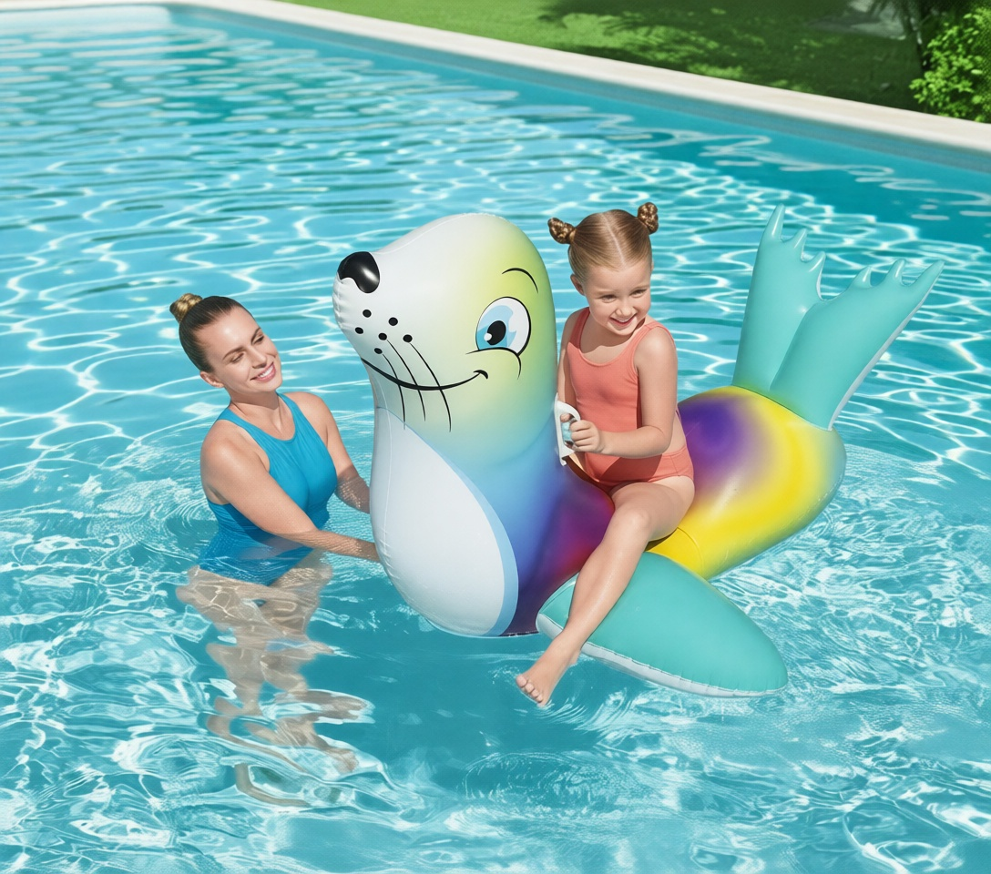 Надувная игрушка-наездник Bestway 41479, "Тюлень" с ручками, 157*114 см, до 45 кг, от 3 лет