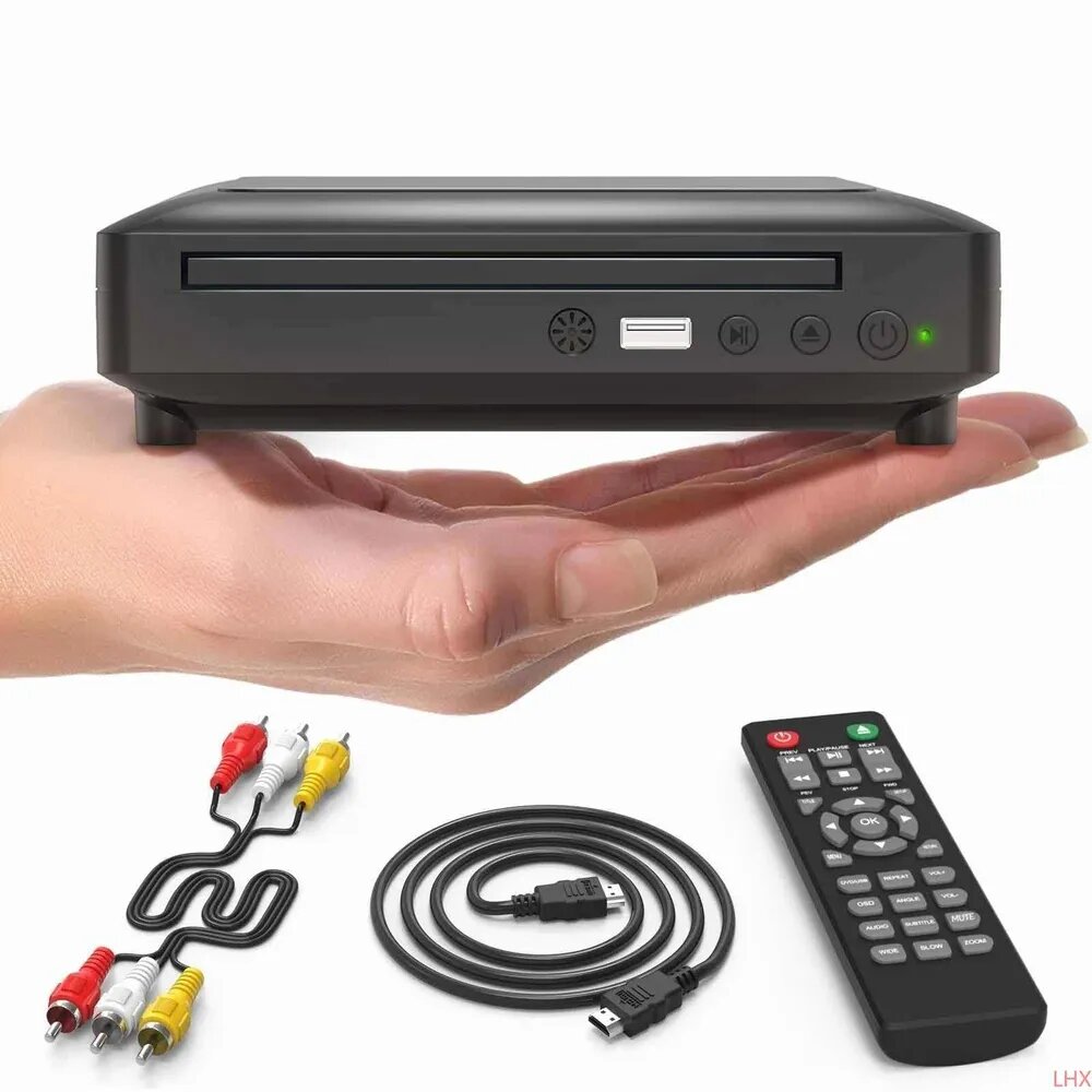 DVD-плеер для телевизора, разрешение 1080P HD, выход HDMI/AV /USB, поддерживает все региональные диски, включая кабель AV /HDMI и пульт дистанционного управления