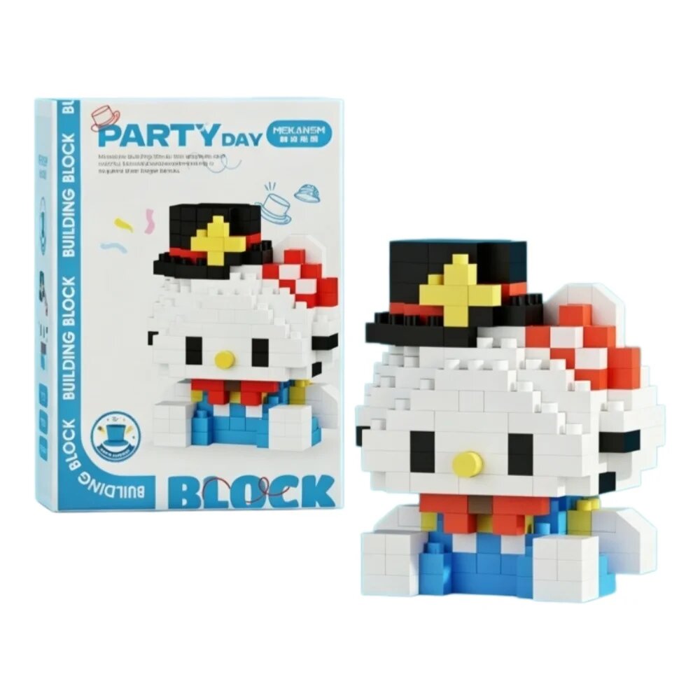 Конструктор Sanrio Hello Kitty и Куроми из маленьких деталей Белый, no box, K230