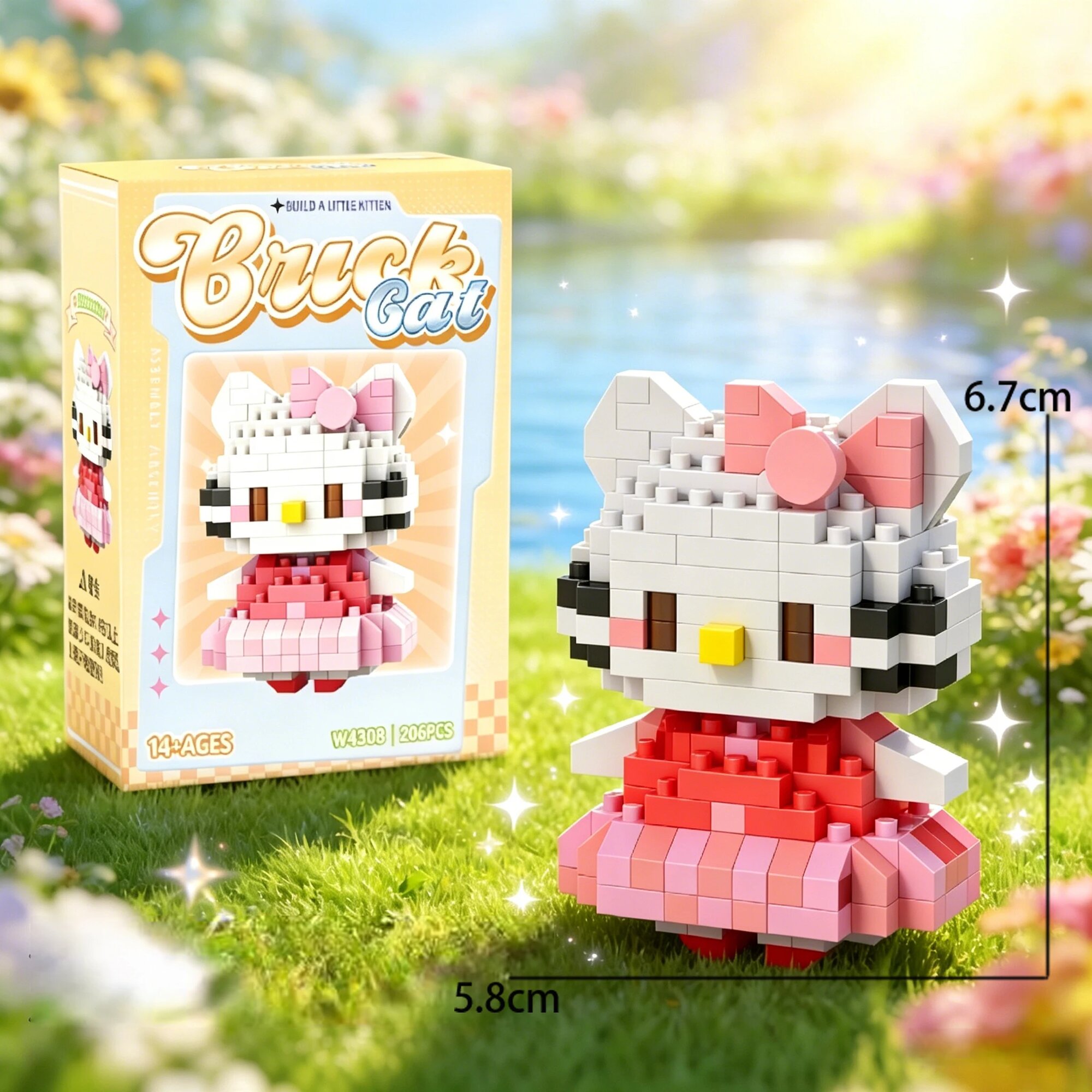 Keeppley набор строительных блоков Hello Kitty Розовый, No Box, W3308