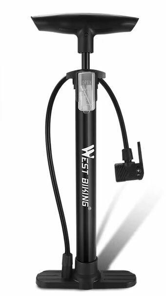 Насос ножной велосипедный West Biking, YP0711135, материал Металл, пластик