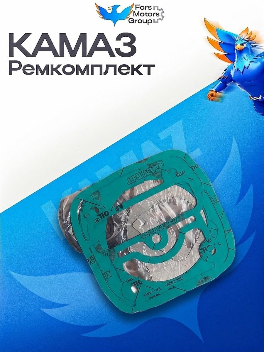 Ремкомплект КАМАЗ компрессора (1 цилиндрового) (прокладка 3шт, клапан 2шт, кольцо 9шт.) Ракурс 77532059SG, 53205-3509015, 53205-3509050