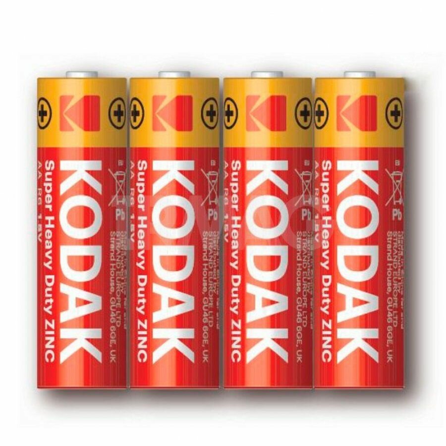 Батарейки Kodak R06-АА Extra Heavy Duty, солевые, 4 шт (R6 KAAHZ 4S/00000338)