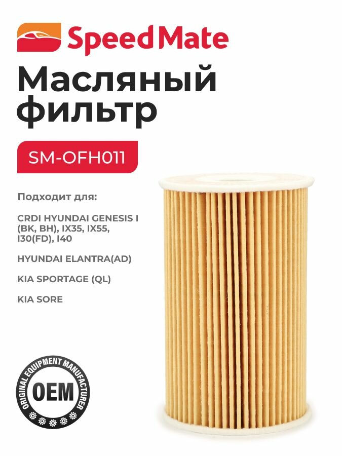 Фильтр масл. CRDi HYUNDAI Genesis I (BK, BH), IX35, IX55, I30 (FD), I40, Elantra(AD)/KIA Sportage (QL), Sore