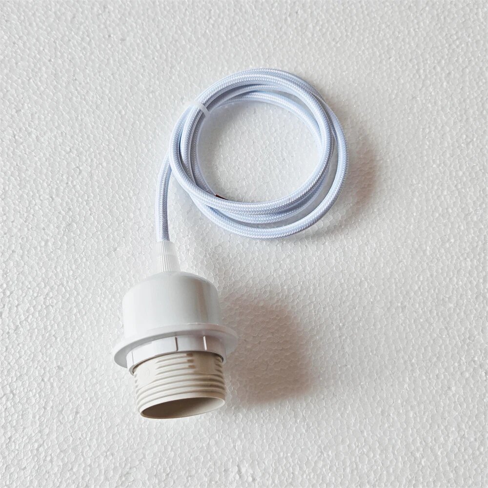 Пластиковый патрон для подвесной лампы E26/E27 Белый, White, 1m Wire