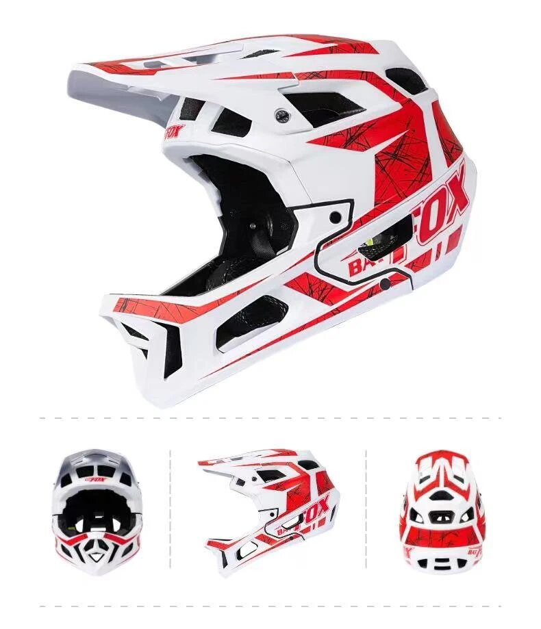 BATFOX шлем MTB взрослый белый/красный, L(58-61см)