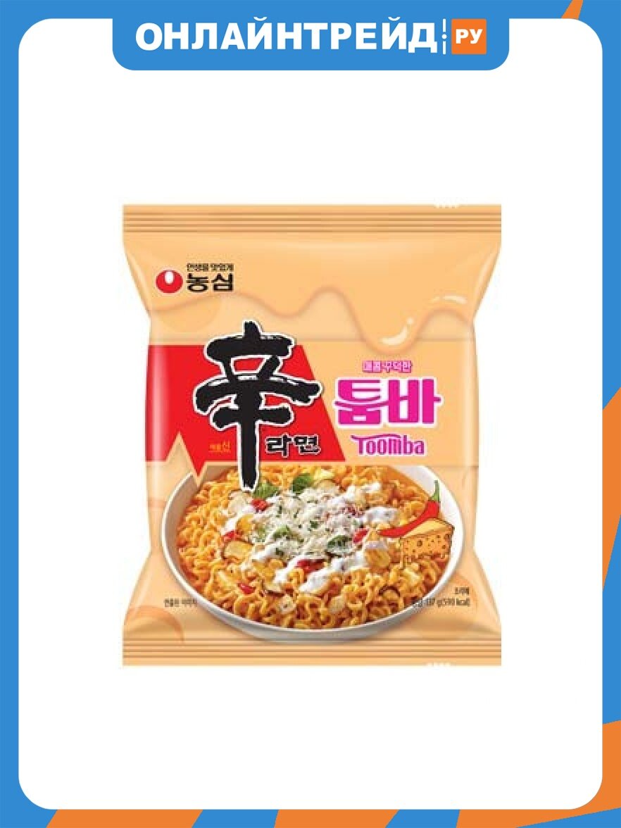 Лапша быстрого приготовления Nongshim жареная Шин Рамен Стир-Фрай Тумба острая в сливочном соусе 137г