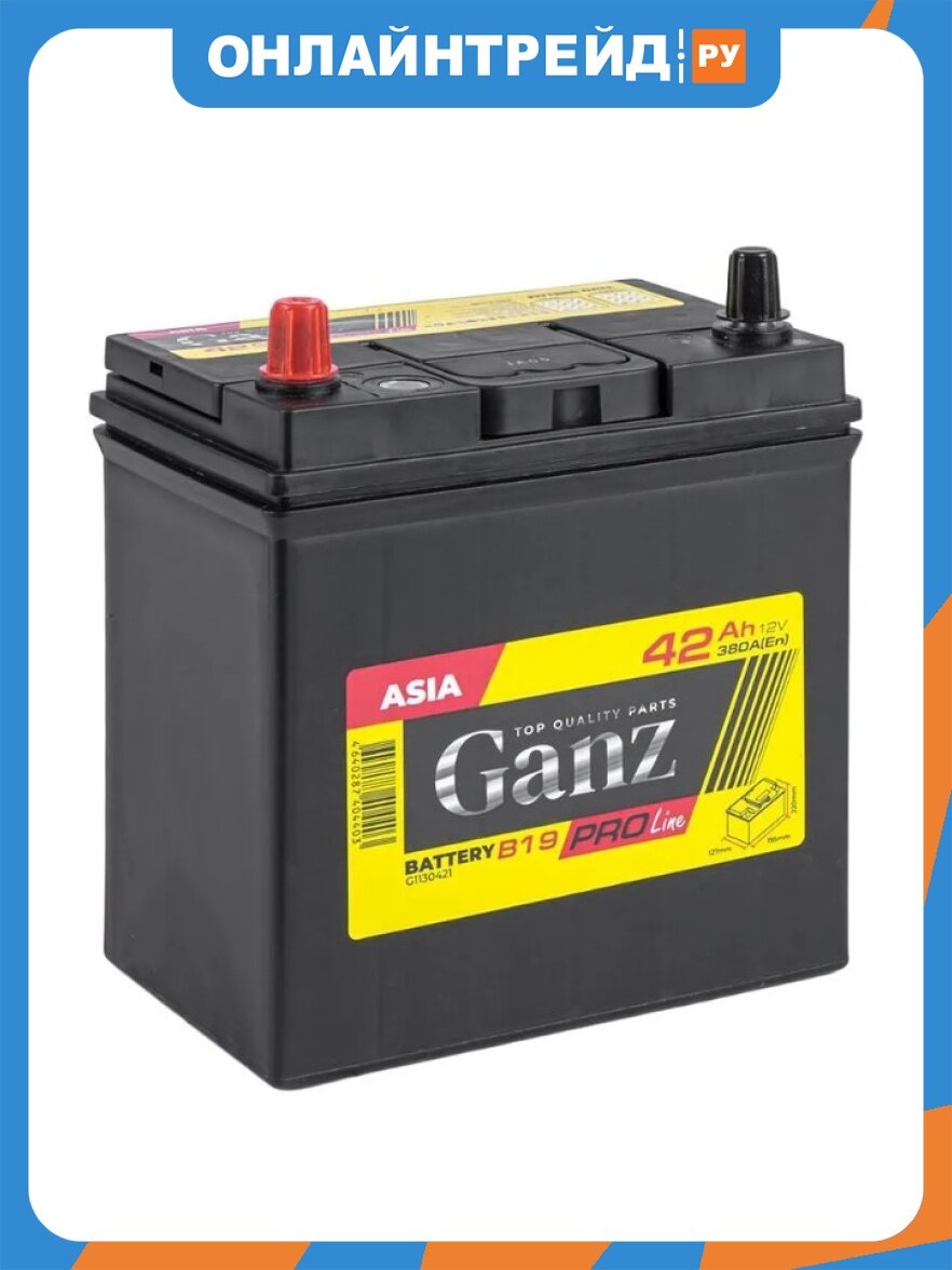 Аккумулятор Ganz PRO-Line JIS, 195x127x220, обратная полярность, 42 Ач