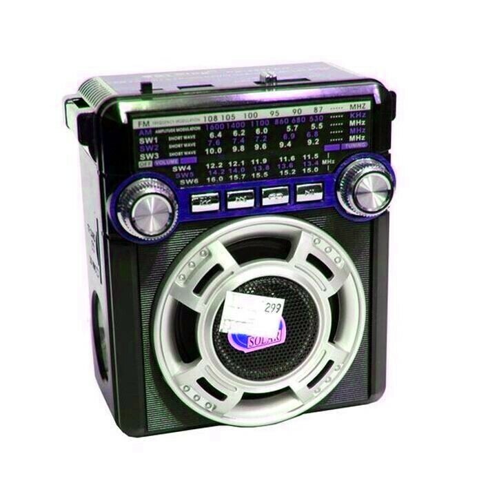 Радиоприемник PuXing PX-295BTS Bluetooth, USB, SD, AUX, фонарик