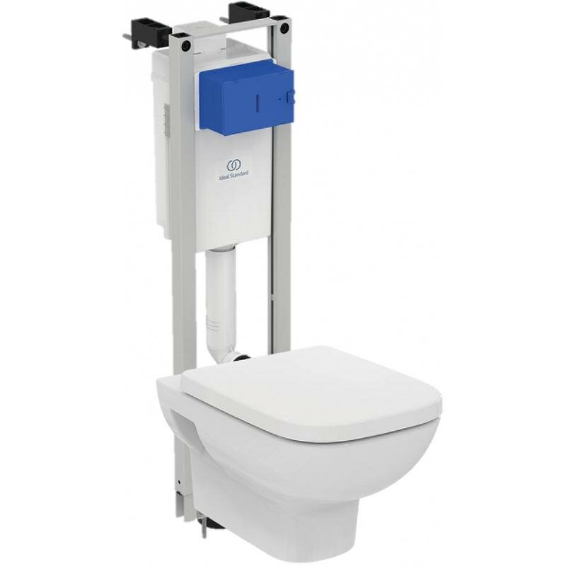 Инсталляция с унитазом комплект Ideal Standard I.Life A WA330101 евробелый, с сиденьем микролифт без кнопки смыва