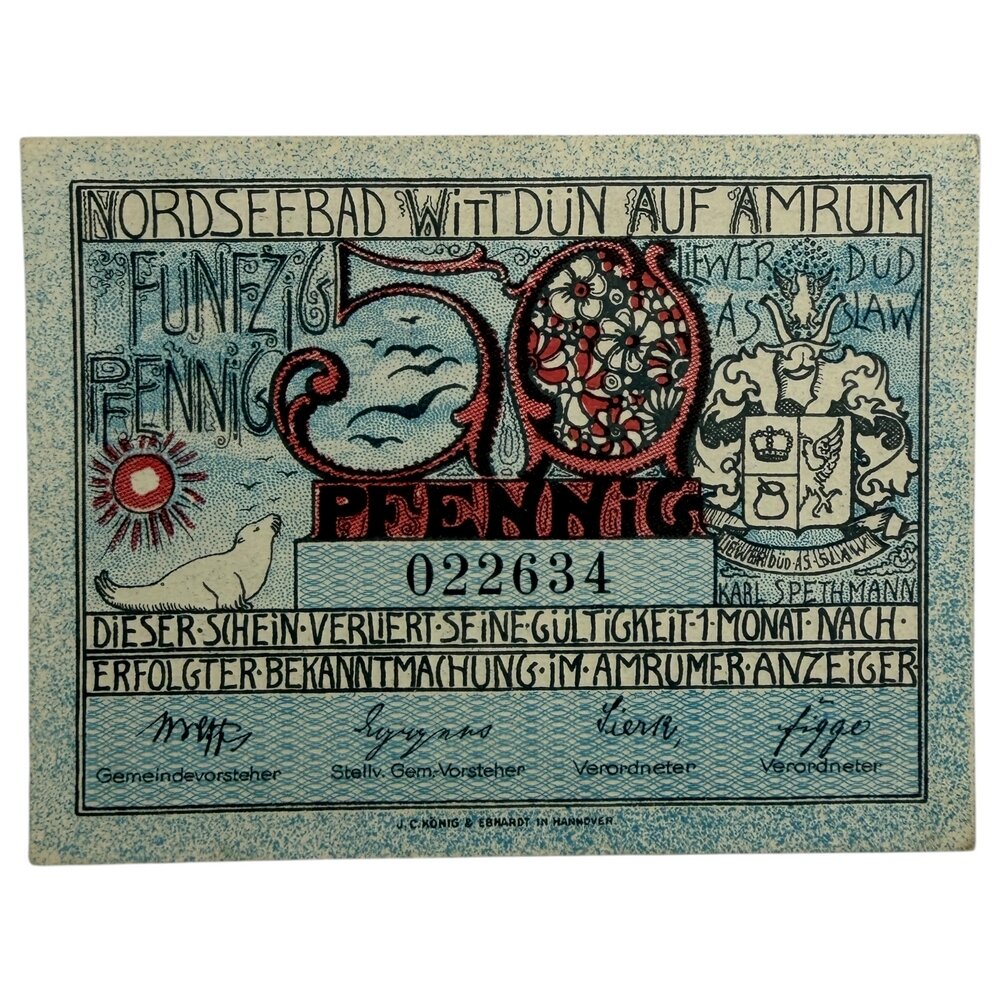 Германия (Веймарская республика) Витдюн 50 пфеннигов 1920 г. (Серийный номер)