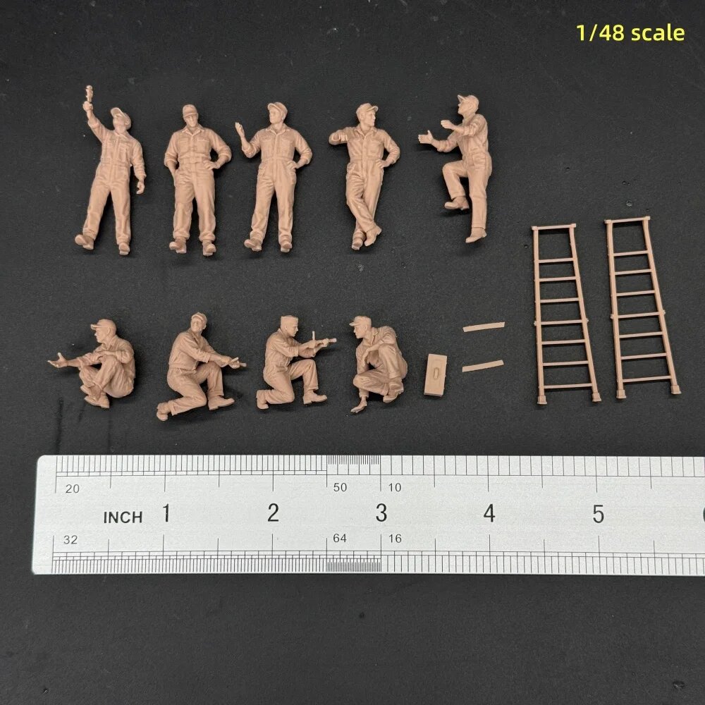 Фигурки ВВС США времен Второй мировой войны 1/48 и 1/72, резиновые, набор для сборки 1 in 48 scale