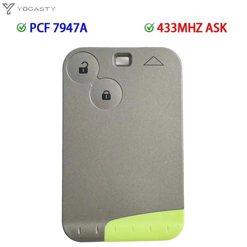 YOCASTY для Renault Laguna Espace Velsatis 2001-2009 PCF7947 433 МГц ASK 2 кнопки удаленная карта ключ автомобиля