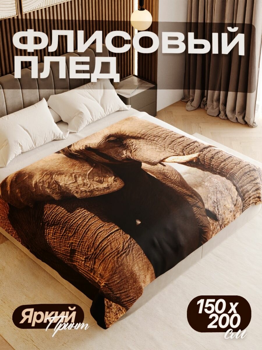 Плед флисовый 150х200 см мягкий теплый покрывало для дома