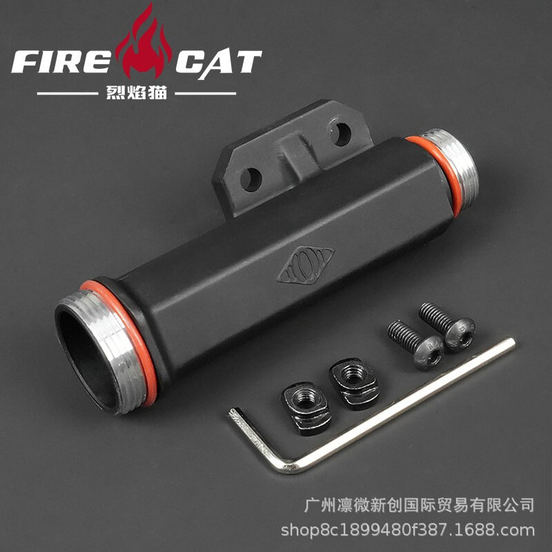 Черный корпус фонарика PLH-V2/OKW с креплением MLOK для батарей 18650/18350 - длинная версия