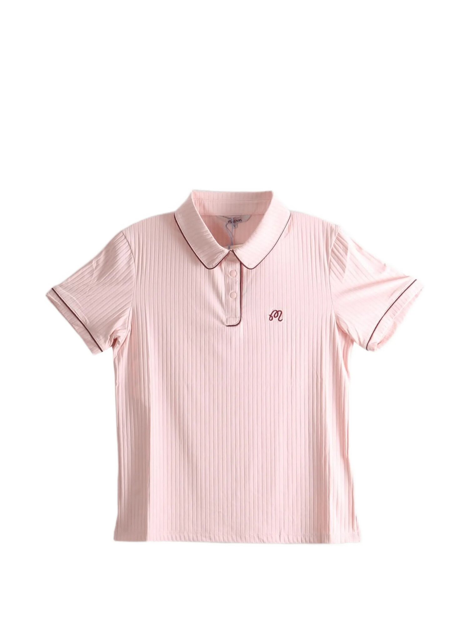 Рубашка Anna ribbed-knit piped polo shirt