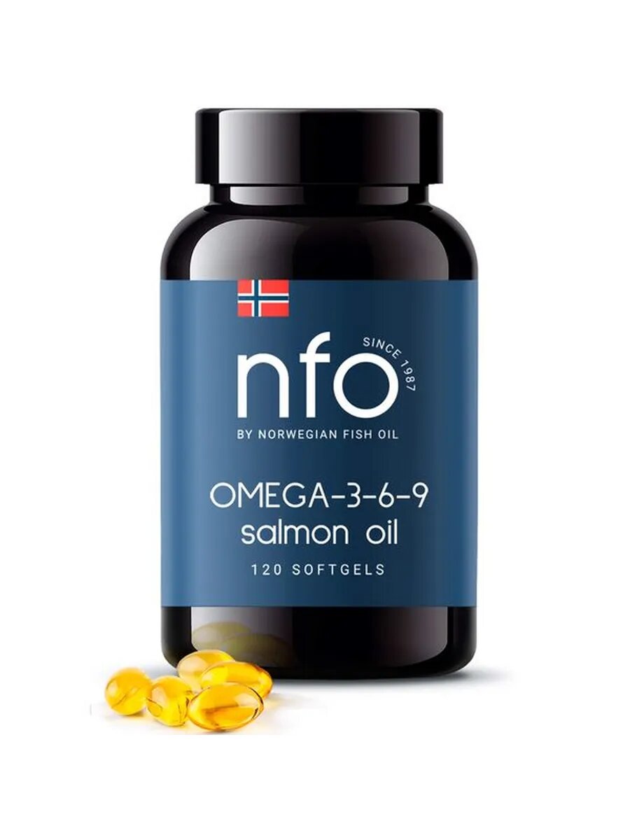 Омега-3-6-9 масло лосося NFO/Норвегиан фиш оил капсулы 745мг 120шт
