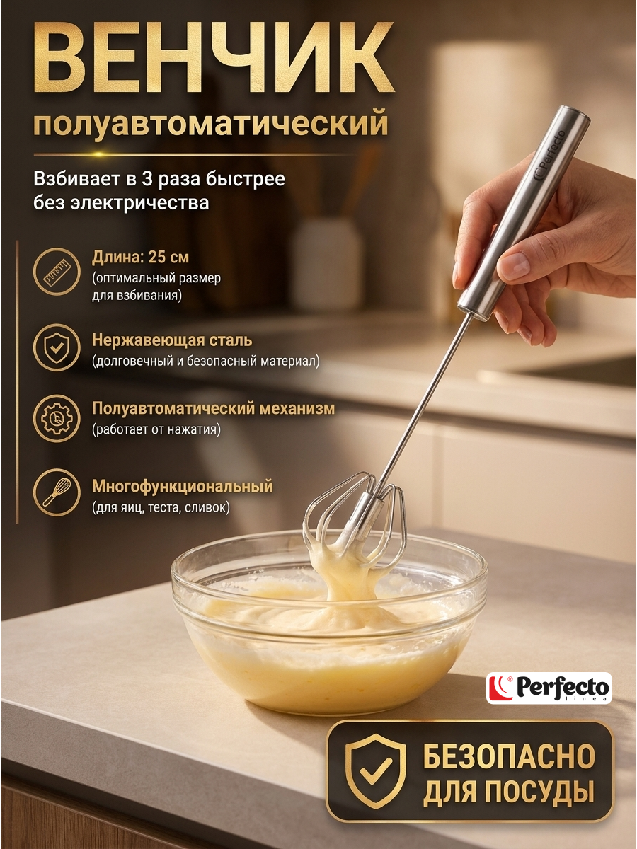 Венчик для взбивания полуавтоматический PERFECTO LINEA Chef (21-001284)