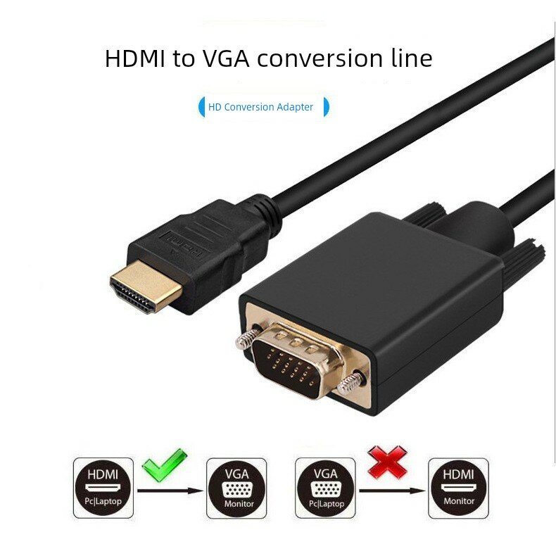 Кабель-адаптер HDMI к VGA 1,5 м для подключения источников HDMI к мониторам VGA - универсальная совместимость