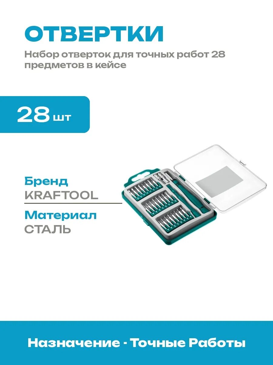 Комплект прецизионных отверток 28 в 1 для электроники