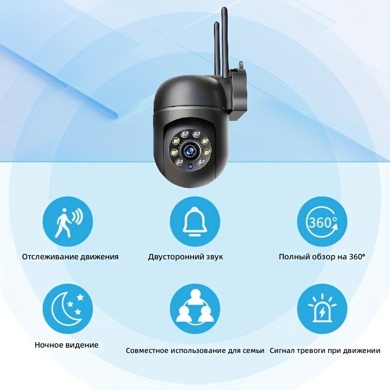 IP-камера видеонаблюдения с Wi-Fi, настенная, 2.4 ГГц, с двусторонней аудиосвязью, ночным видением и детекцией движения, питание от USB, цвет черный, модель DCD100