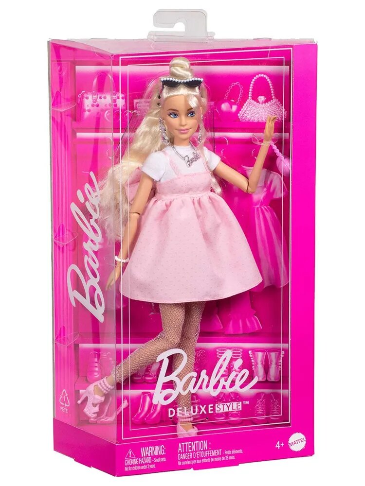 Кукла Барби Mattel Barbie Deluxe Style Doll #3 HYV27 / Кукла из детской модной коллекции с огромным бантом за спиной, подойдет для новогодних подарков девочкам старше 4 лет