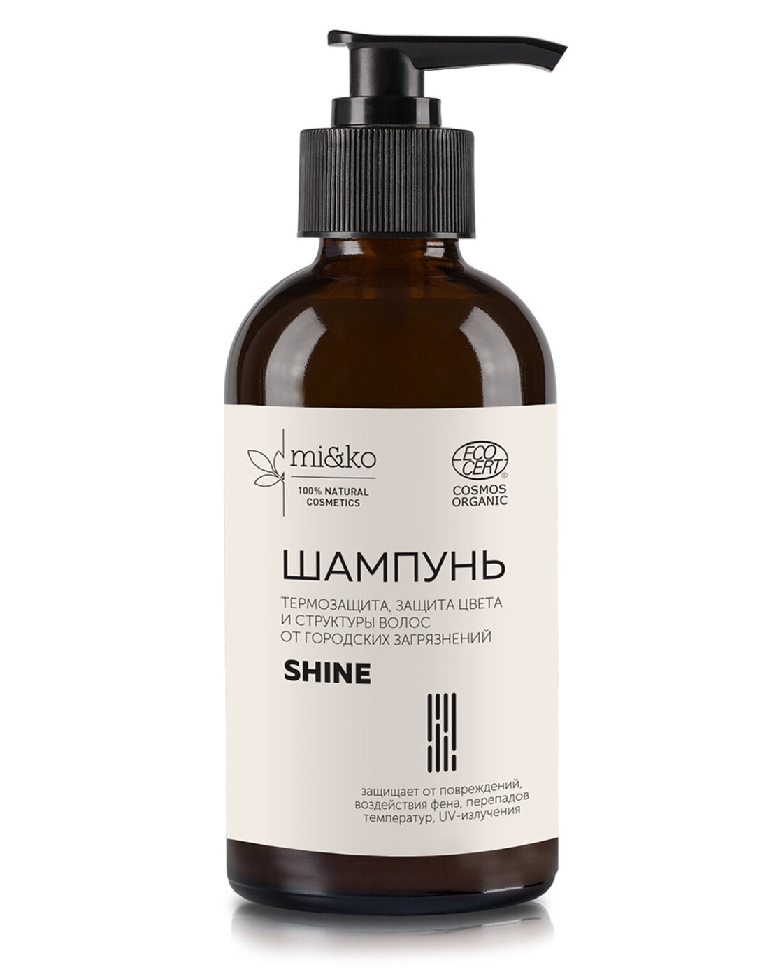 Mi&Ko Шампунь Shine: термозащита, защита цвета и волос от городских загрязнений,200 мл