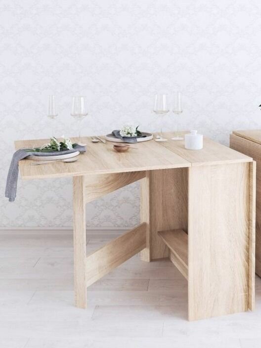 Стол обеденный ARNIKA "Книжка", раскладной, ЛДСП, дуб сонома