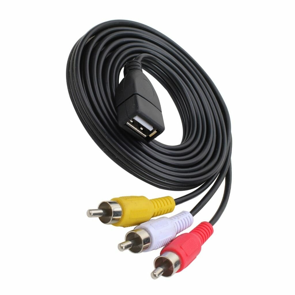 Кабель xiantongbai NTPS-MT86P, USB-3RCA, металлический, 150см