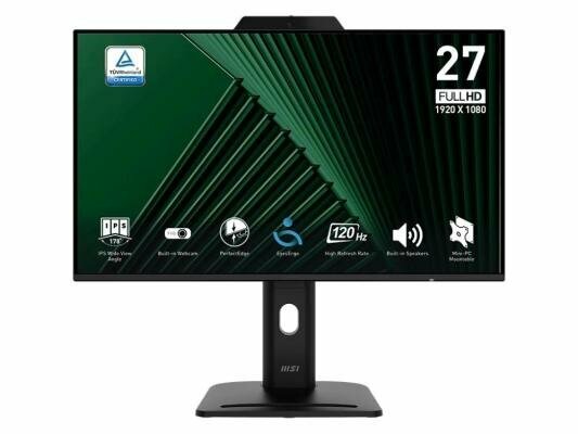 Монитор MSI 27" Pro MP272PMG черный IPS LED 16:9 HDMI M/M Cam матовая HAS Piv 300cd 178гр/178гр 1920x1080 120Hz VGA DP FHD USB 3.9кг