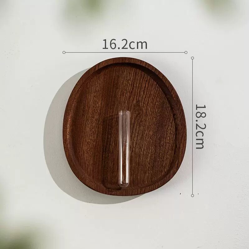 Стеклянная пробирка из цельного дерева, ваза, настенное подвесное гидропонное сосуд, маленькое зеленое растение,