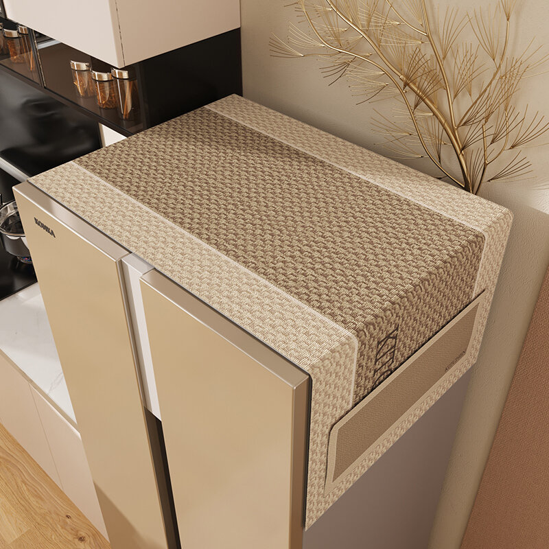 Верхняя крышка холодильника, пылезащитная крышка, легкая роскошь, высококачественная крышка для хранения с одной и двумя дверцами, пылезащитная, домашняя, новая модель 2024 года