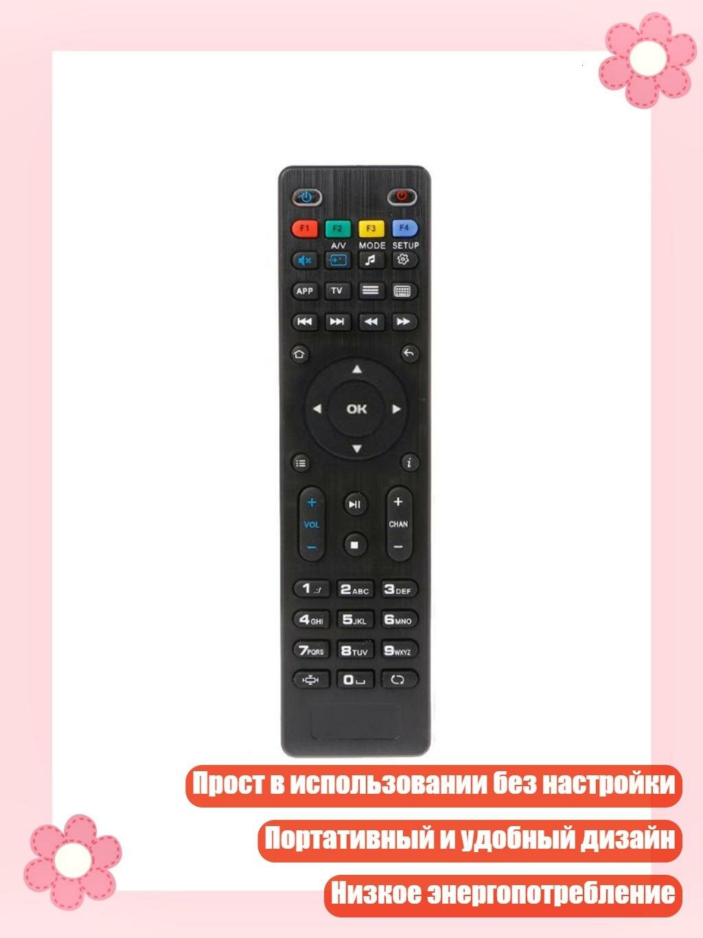 Универсальный ИК пульт для IPTV приставок Mag 254, 250, 256, 260, 261, 275, 270, Черный