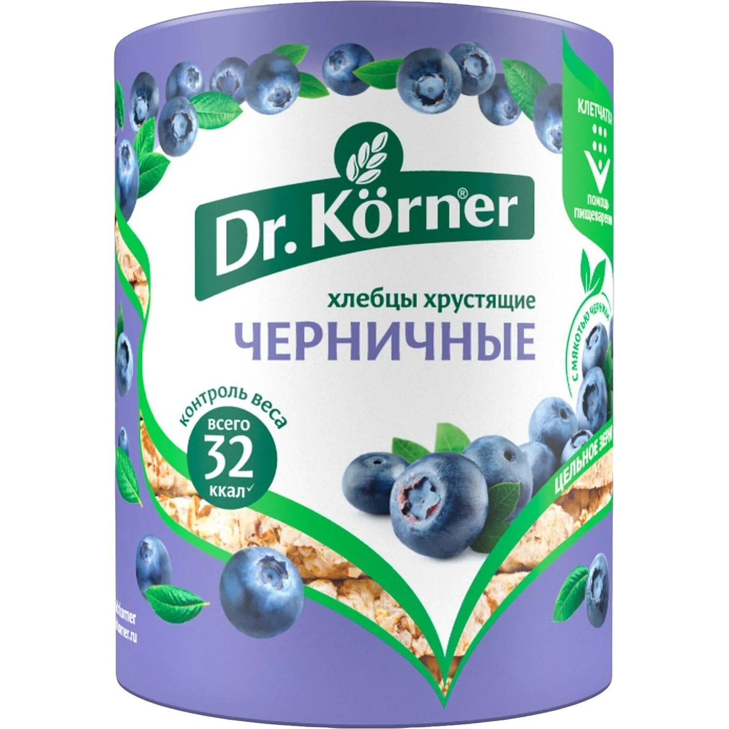 Хлебцы хрустящие Злаковый коктейль черничный Dr.Korner 100 гр