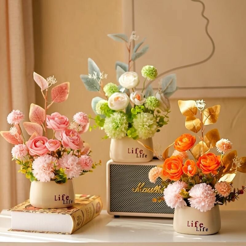 Модные популярные высококачественные искусственные цветы для домашнего обеденного стола, рабочего стола, холодильника, офисного декора, искусственные цветы, украшение для цветочной композиции
