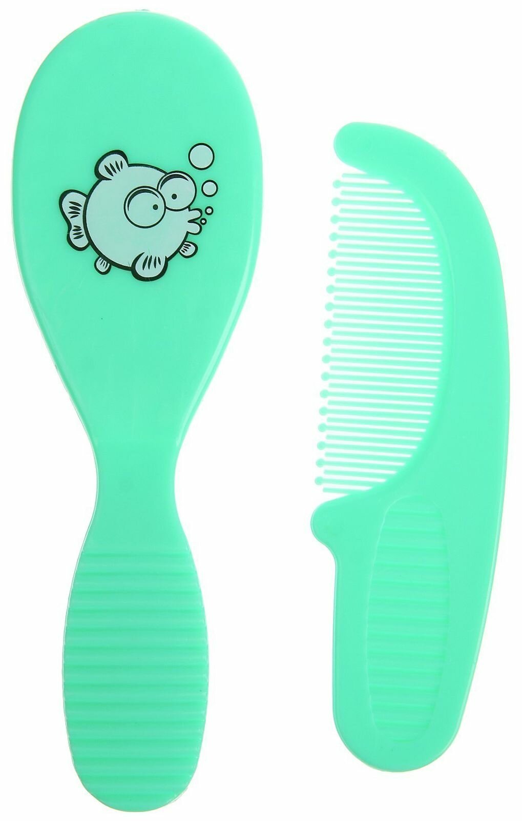 Набор расчесок из 2 штук для волос, детская массажная щётка и расческа-гребешок для новорожденных и малышей, цвета микс