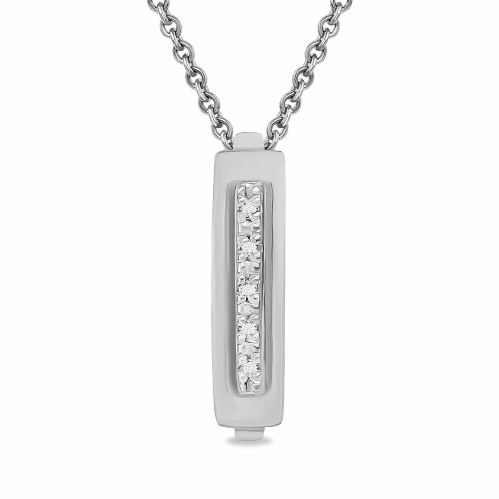 Подвеска, белое золото, 585 проба, родирование, бриллиант