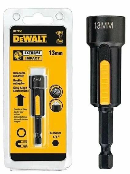Ударный торцевой ключ 13мм, магнитный, Impact DEWALT DT 7450