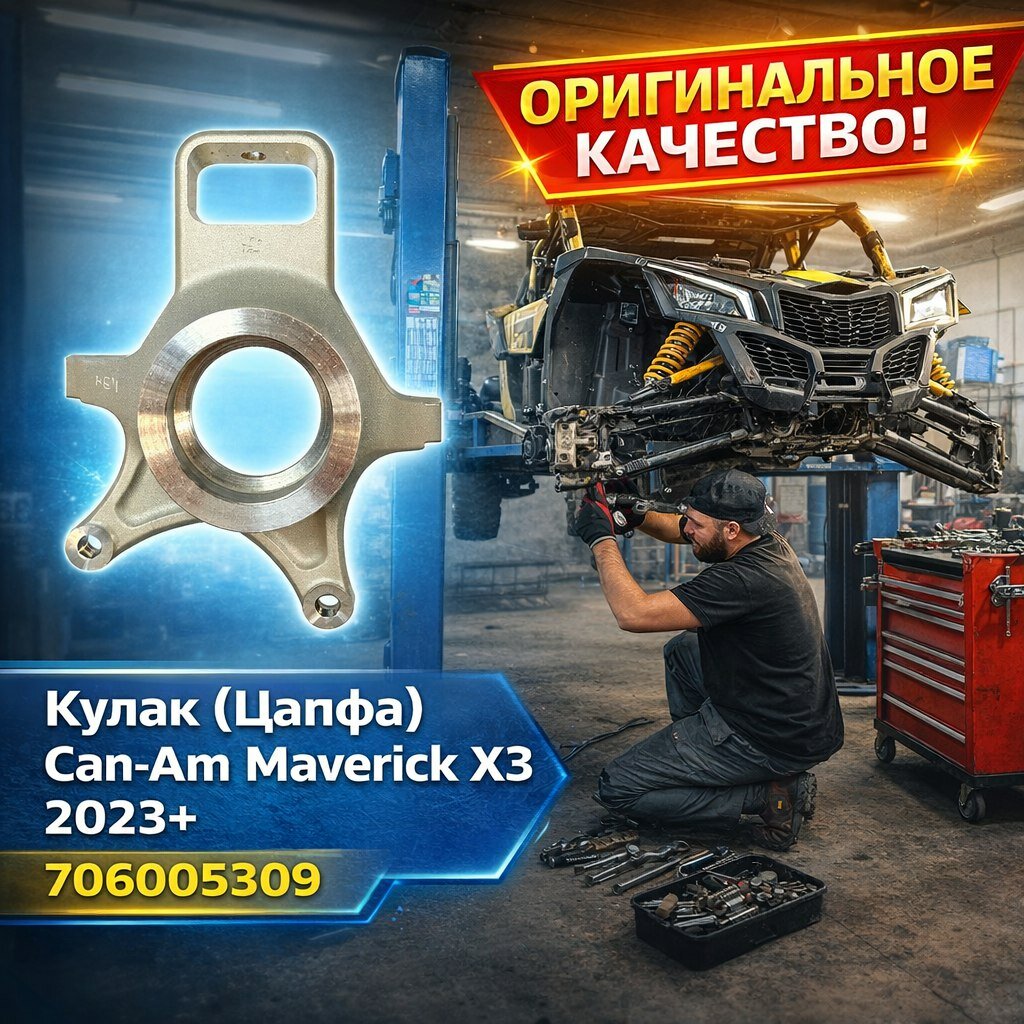 Кулак (Цапфа) задний правый для Can-Am Maverick X3 2023+ 706005309 706005411 706005413R
