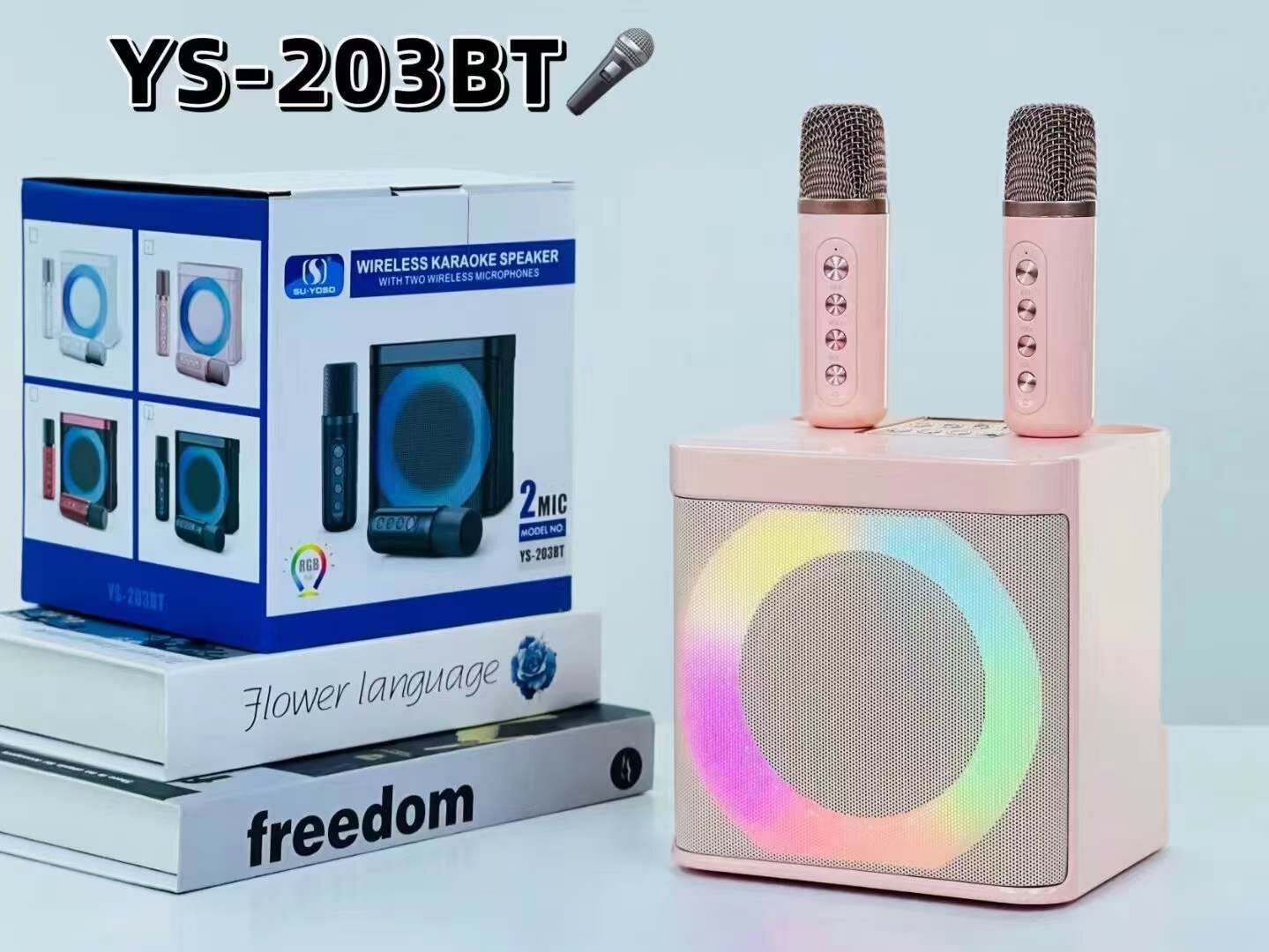 YS-203BT Bluetooth-колонка для дома, набор для караоке, микрофон для пения, интегрированный микрофон, Bluetooth 5.3