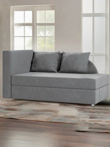 Диван-кровать Софа "Малыш", Еврокнижка (Выкатной) Серый велюр кабрио левый угол