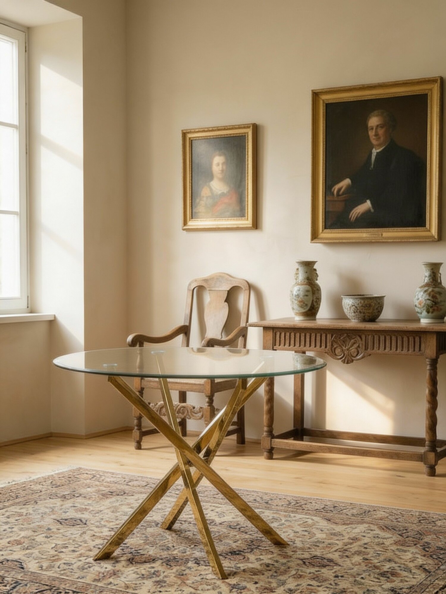 Стол HALMAR RAYMOND 100/73 Закаленное стекло (Tempered Glass) Золотой