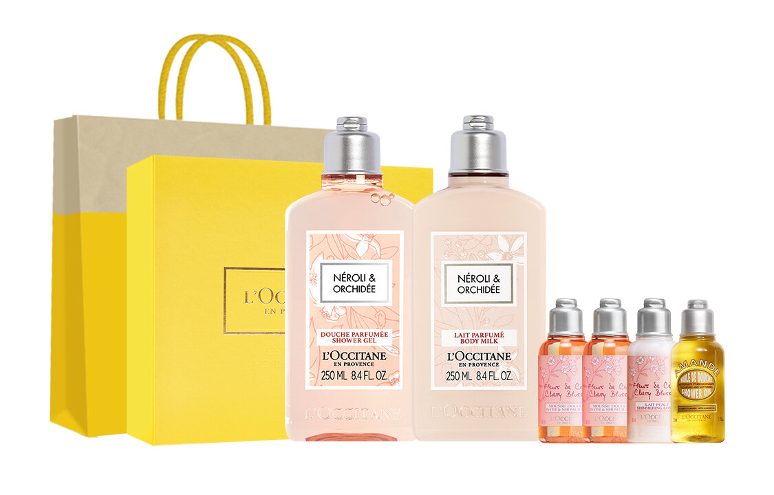 Набор для ухода за телом унисекс LOCCITANE с ароматом цветущей вишни, розовый