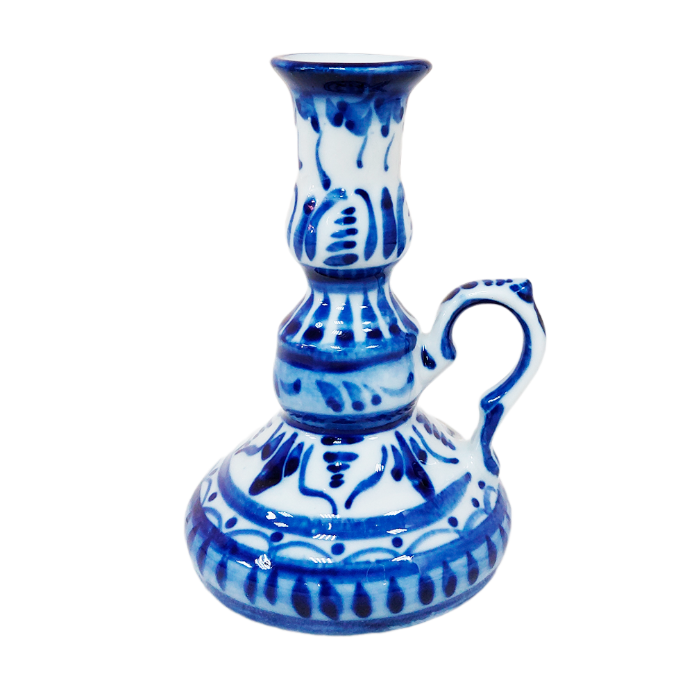 Фарфоровый подсвечник ручной работы "Элегия", гжель