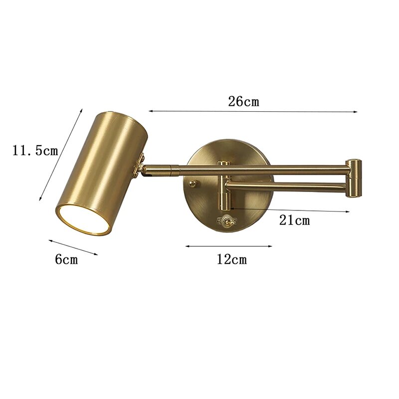 Кулисный настенный светильник с выключателем, лампа для гостиной, спальни для чтения, комнатное освещение, прикроватные светильники, регулируемая настенная лампа, декор в стиле лофт