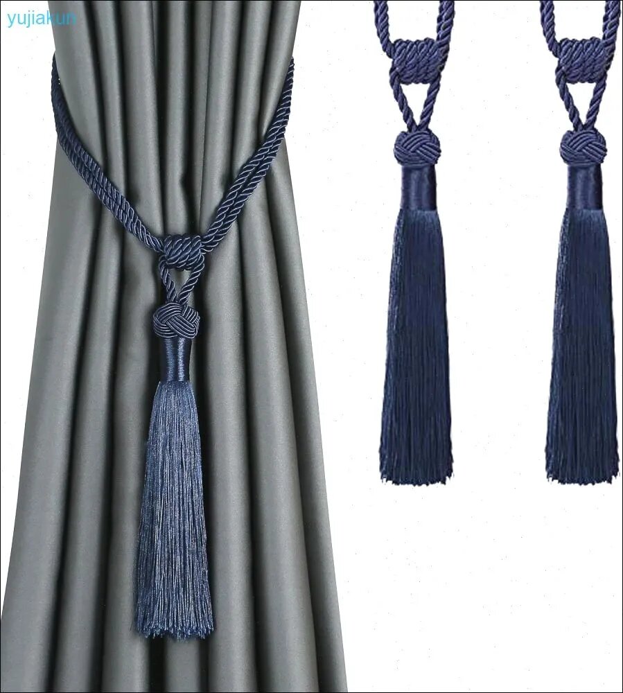 Кисти подхваты для штор 2 шт тканевые темно-синие аксессуар для карниза