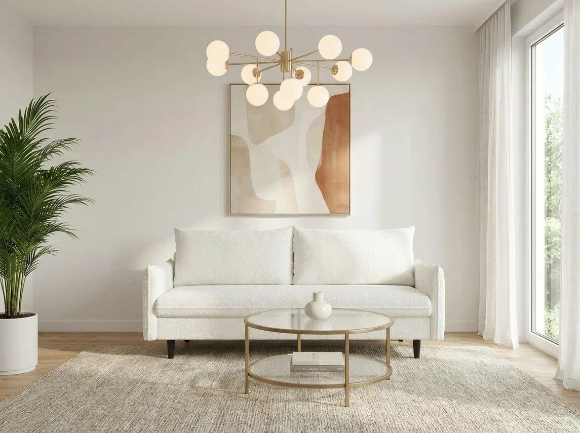 Диван тахта "Спенсер-2" ДиванРус, 210*90 см, спальное 190*80 см, букле, белый