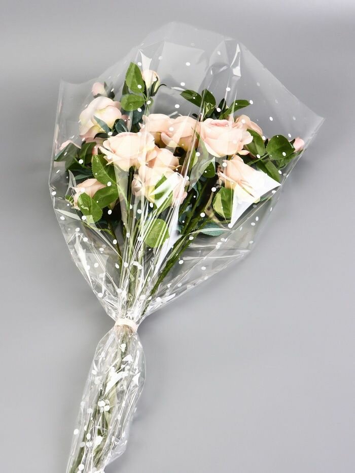 Пакет для цветов, конус Горох , 52 80 см