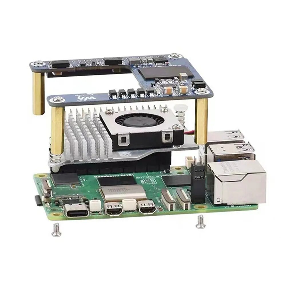 Waveshare Для Raspberry Pi 5/CM5 PoE HAT Питание Через Ethernet — фото 1