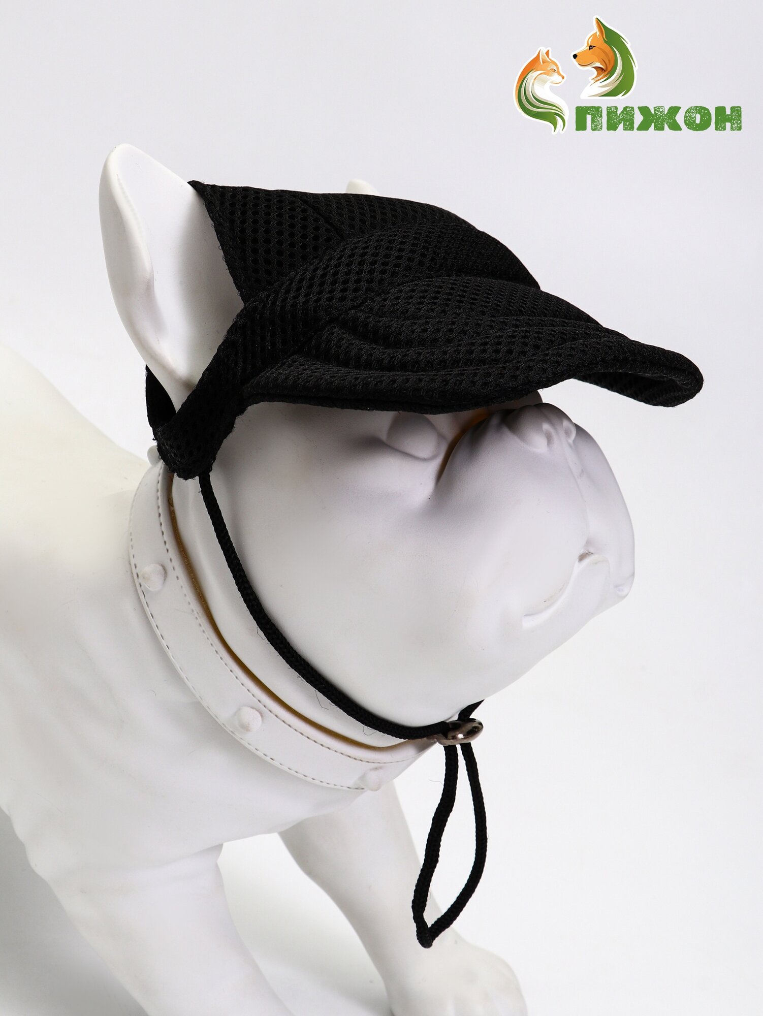 Кепка для собак и кошек, размер L, ОГ - 44 см, высота 13.5 см, чёрная